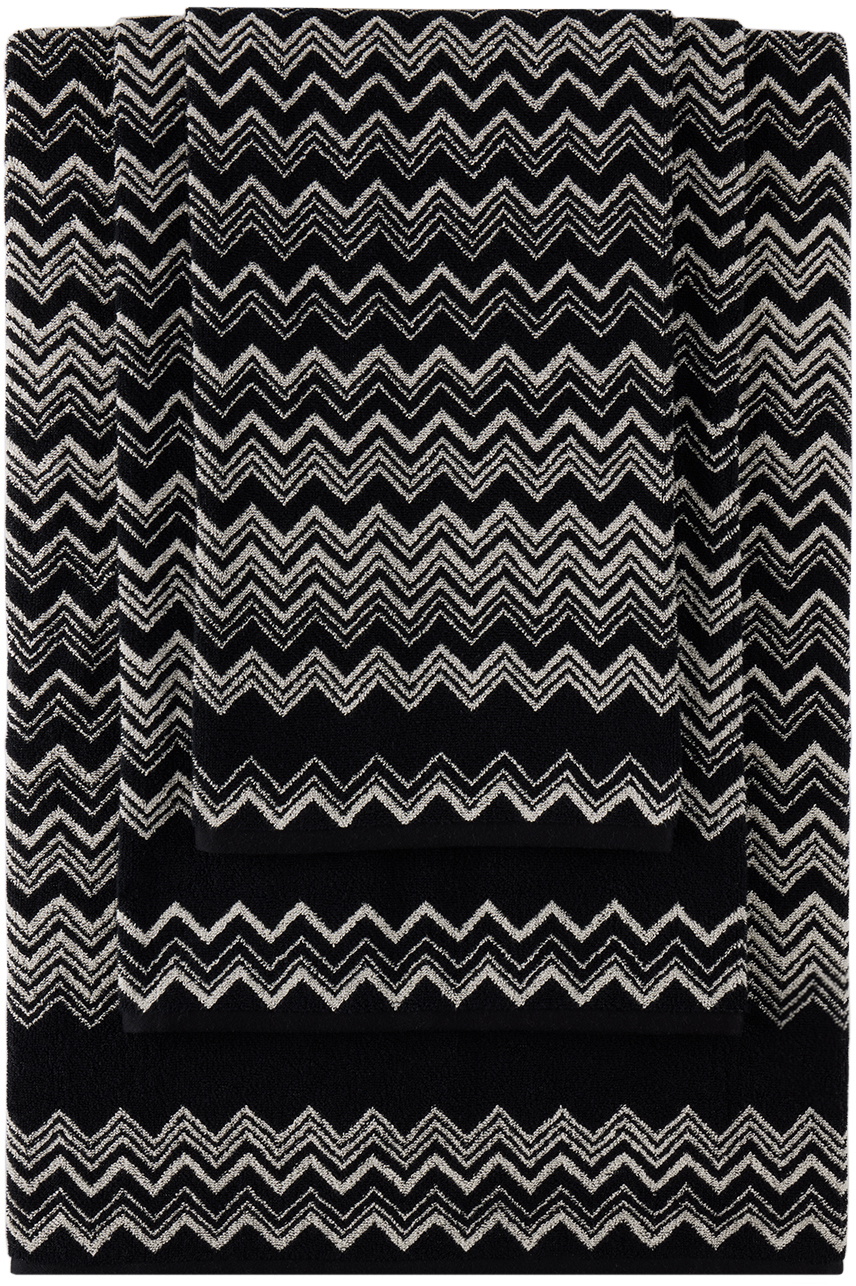 Missoni Black & White Keith Five-Piece Towel Set Missoni