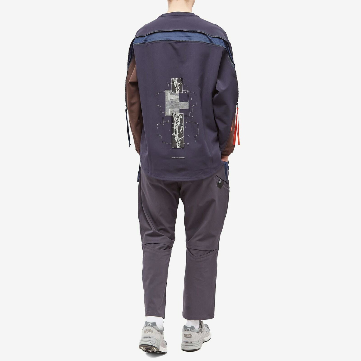 GOOPiMADE Men's LWN-03 Zystem Graphic Crew Sweat in Deep Marine GOOPiMADE