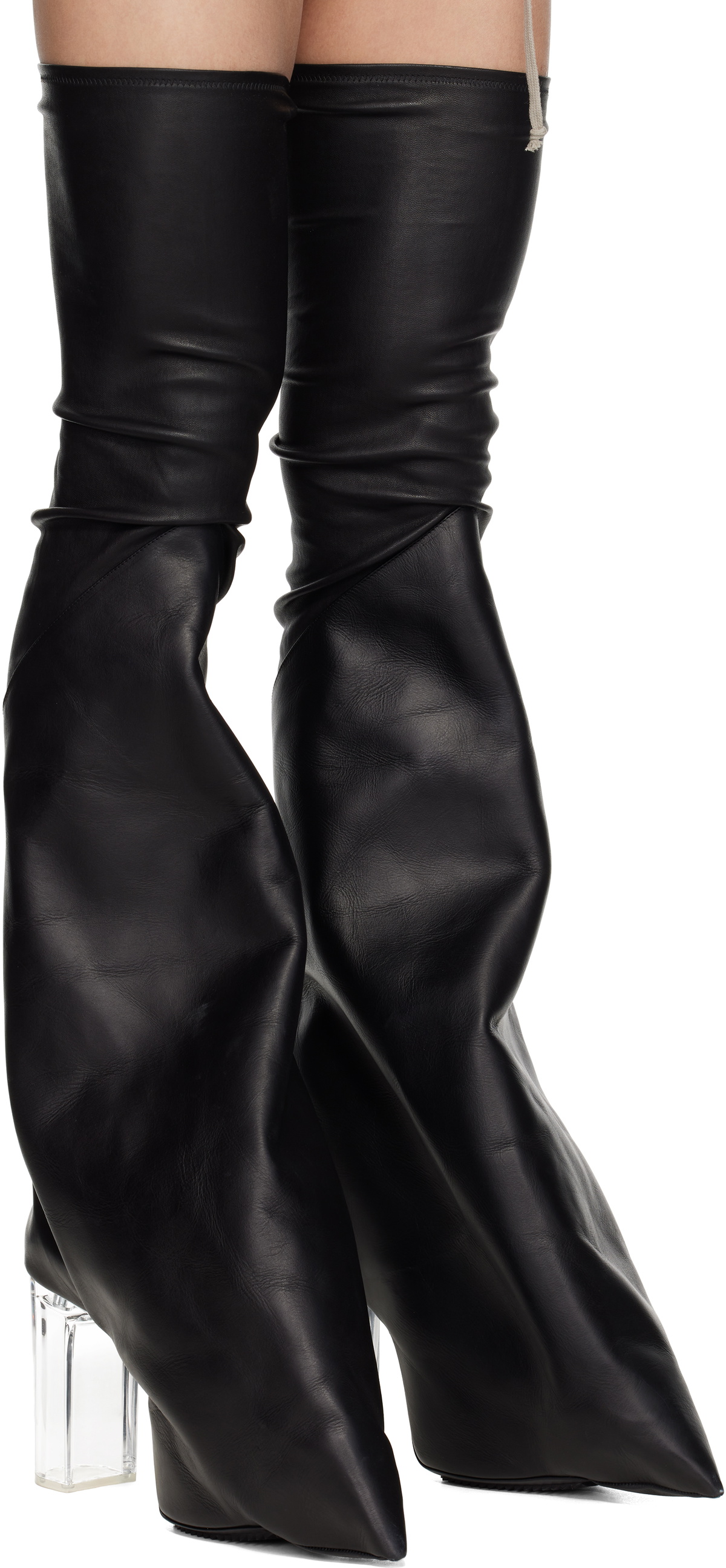 Rick Owens Black Hollywood Taco Kiss Tall Boots Rick Owens