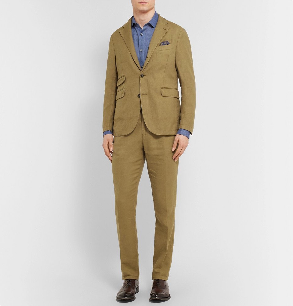 MAN 1924 - Tobacco Kennedy Slim-Fit Unstructured Twill Suit Jacket ...
