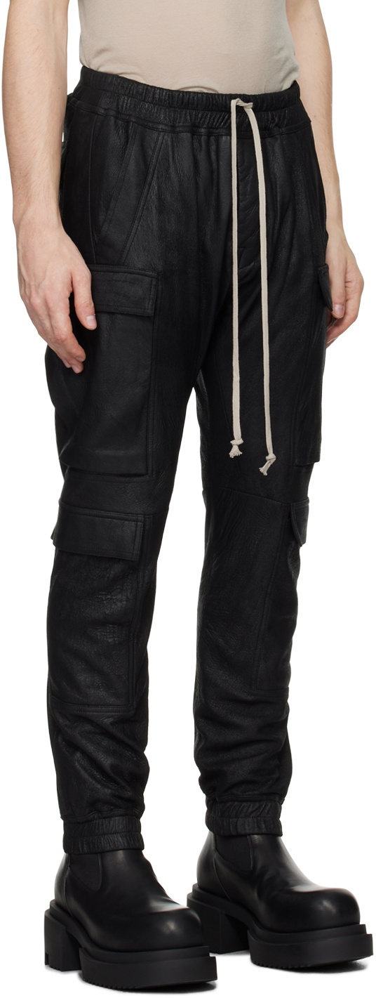 Rick Owens Black Mastodon Megacargo Leather Pants Rick Owens