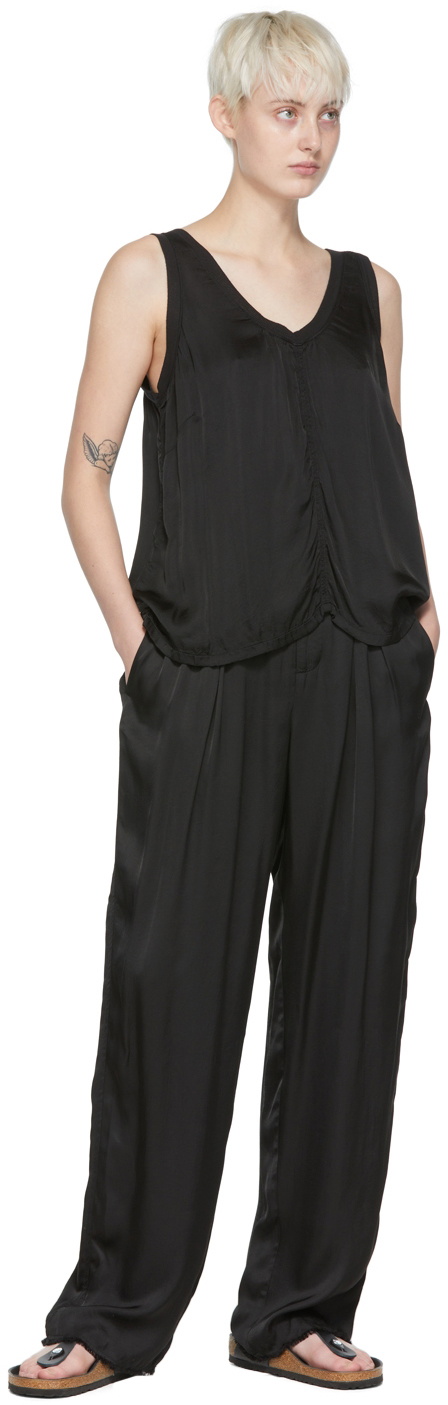 Raquel Allegra Black Rayon Tank Top Raquel Allegra