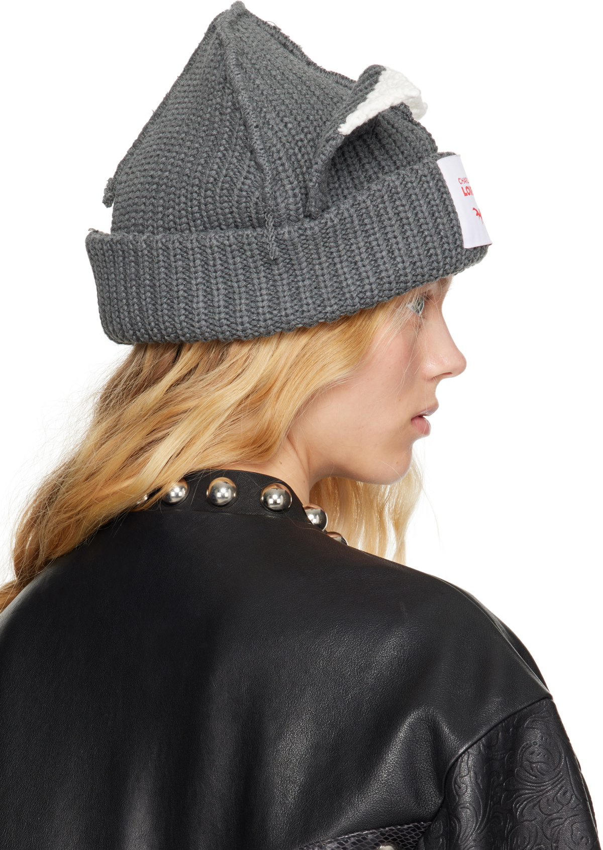 Charles Jeffrey LOVERBOY Gray Chunky Ears Beanie Charles Jeffrey Loverboy