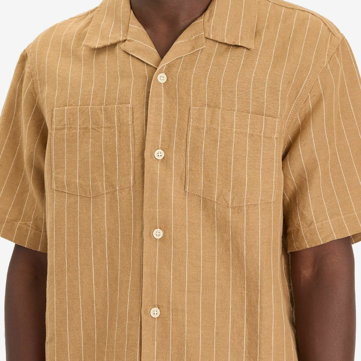 Corridor Men's Boulder Stripe Vacation Shirt in Brown Corridor