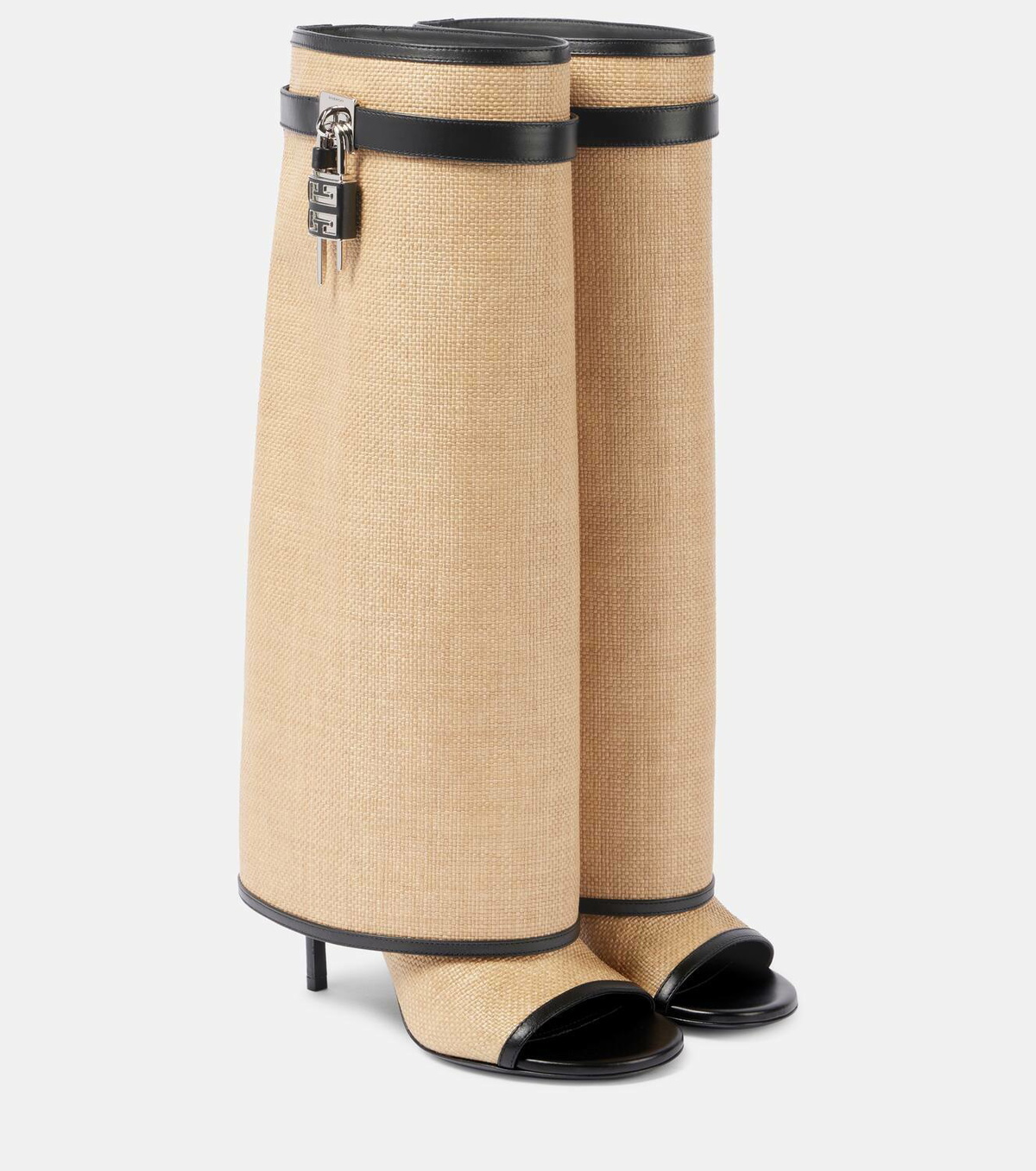 Givenchy Shark Lock raffia knee-high boots Givenchy