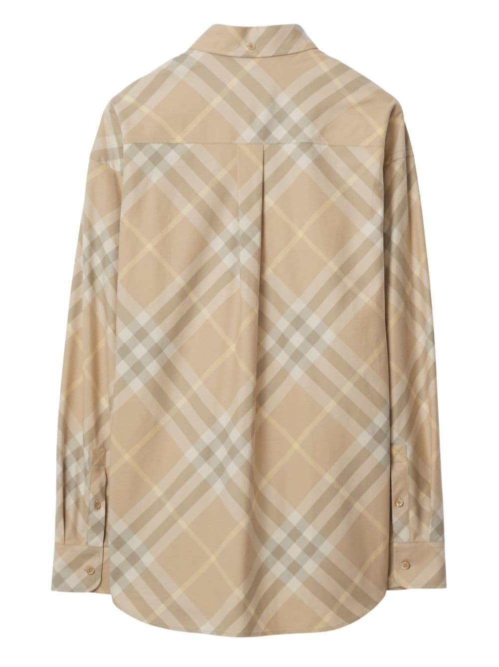 BURBERRY - Check Motif Cotton Shirt Burberry