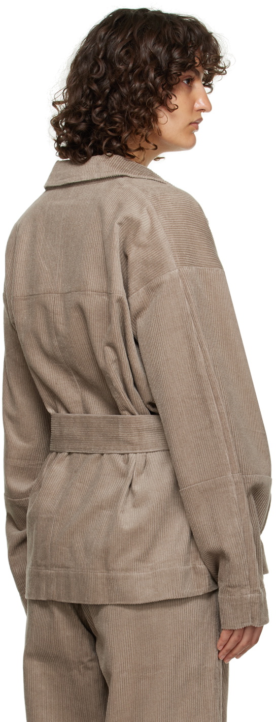 Deiji Studios Taupe 'The Cord House' Robe Deiji Studios