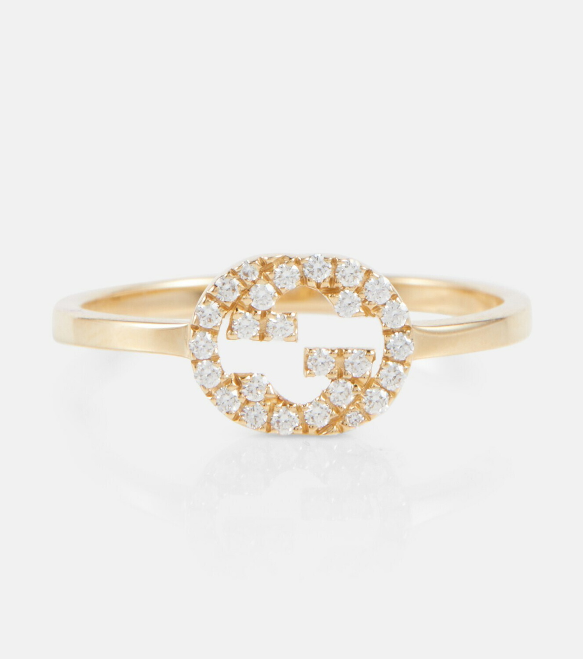 Gucci Interlocking G 18kt gold ring with diamonds Gucci