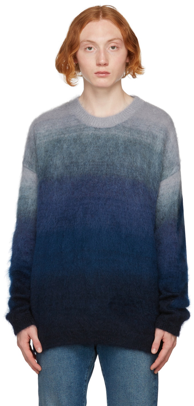 Off-White Blue Diag Brushed Sweater Off-White