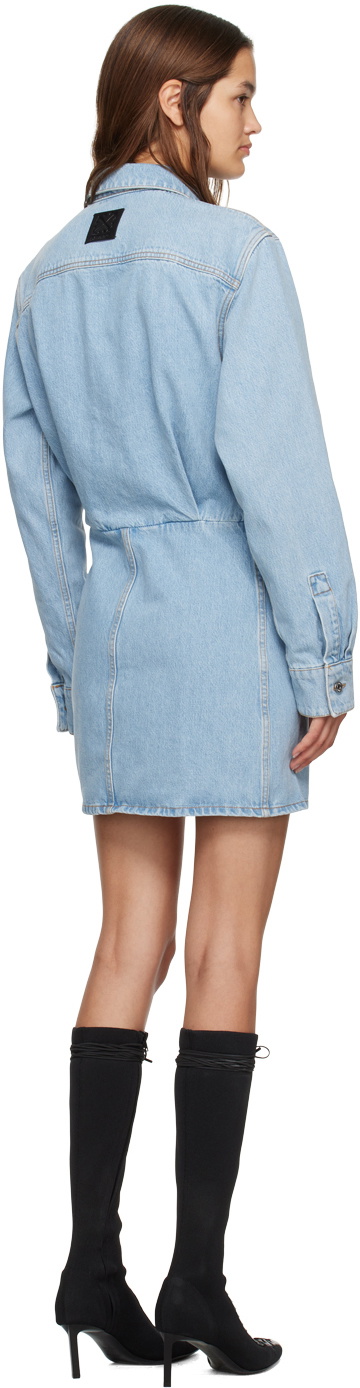 Off-White Blue Twisted Denim Minidress Off-White
