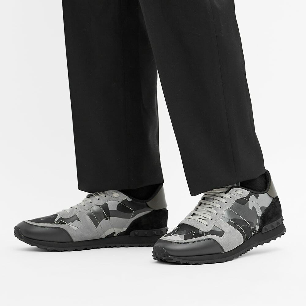 Valentino Men's Rockrunner Sneakers in Black/Grey/Reflective Valentino