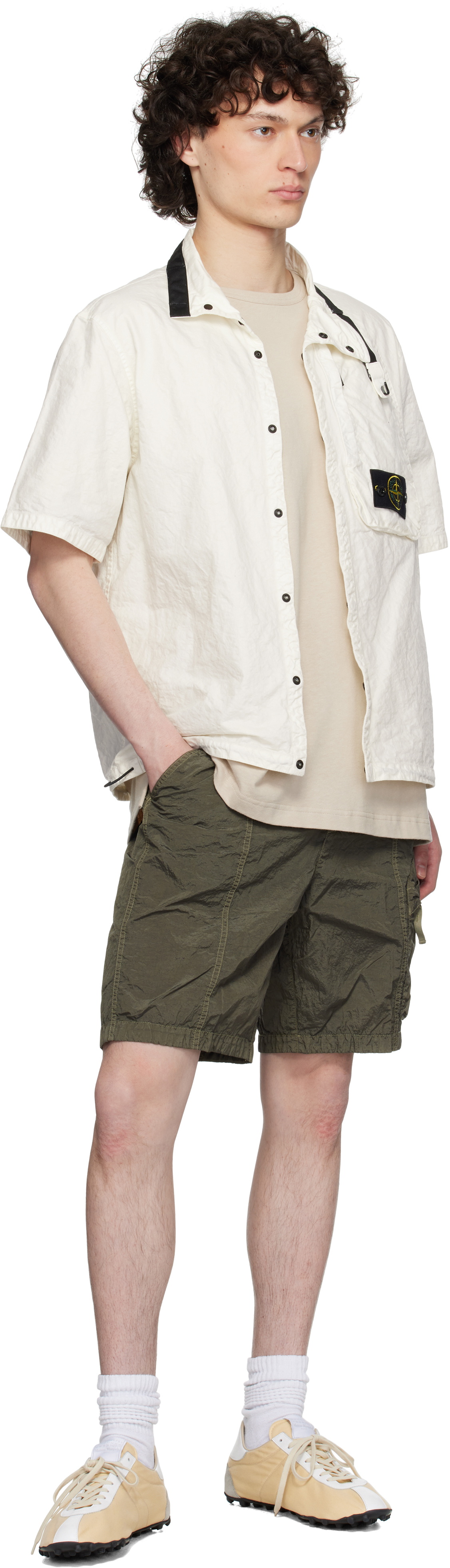 Stone Island Off-White Organic Look Nylon Panama-TC Shirt Stone Island