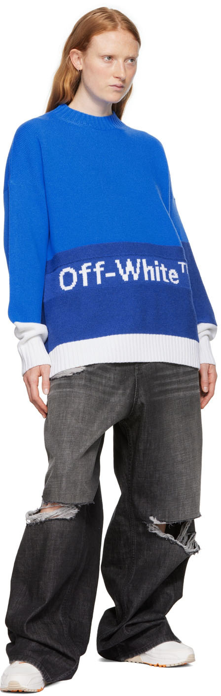 Off-White Blue Colorblocked Sweater Off-White