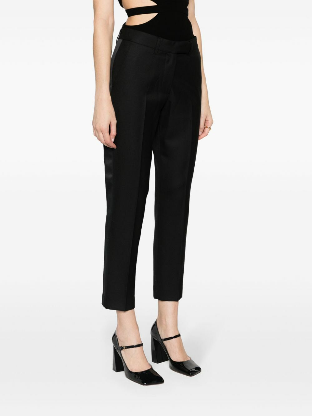 RACIL Black Mick Wool Cropped Trousers RACIL