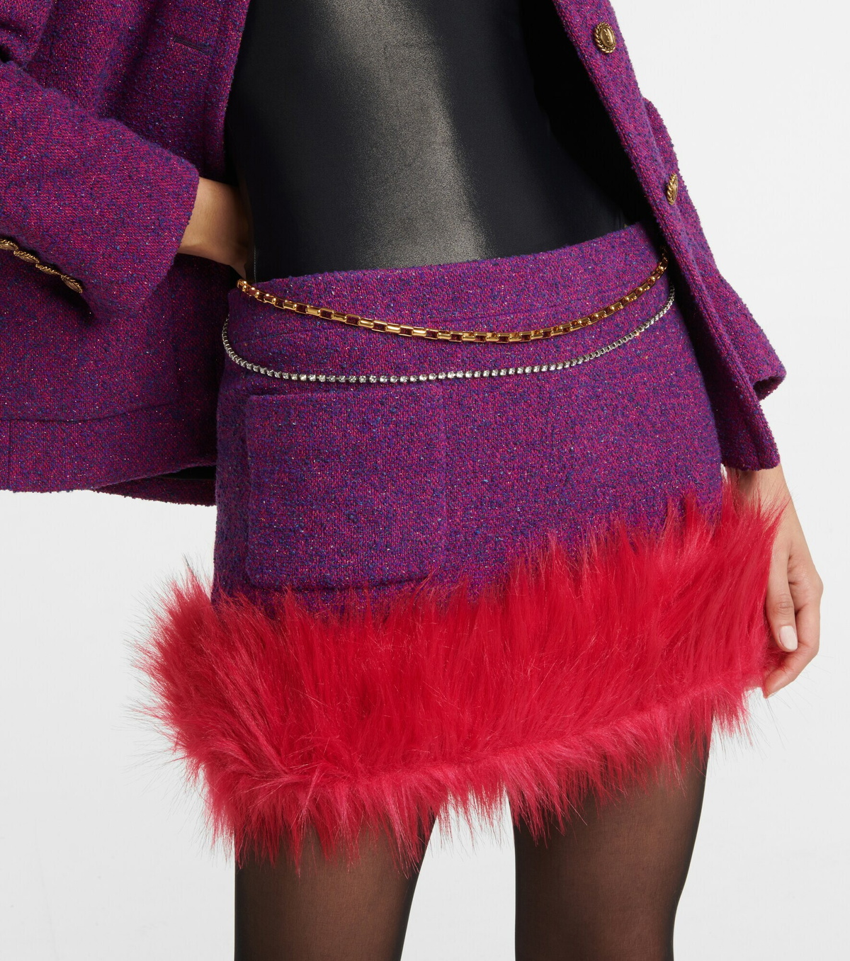 Saint Laurent - Embellished chain-link belt Saint Laurent