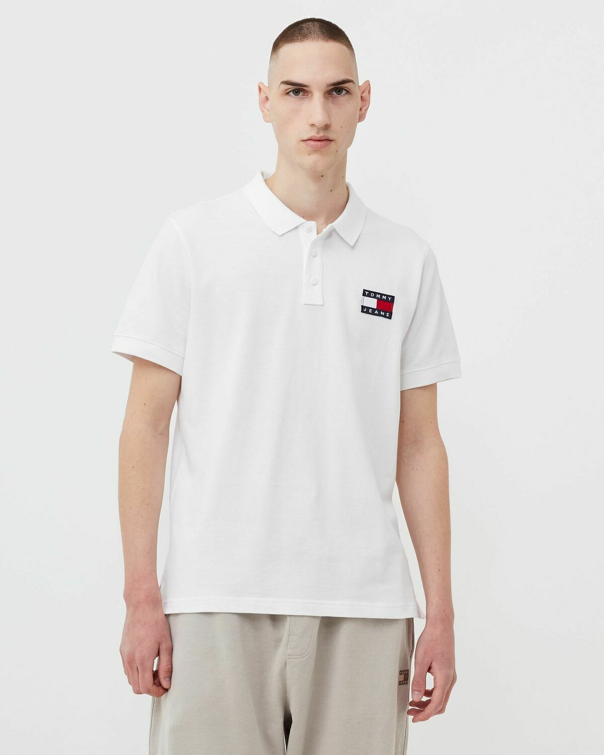 Tommy Jeans Tjm Tommy Badge Lightweight Polo White Polos Tommy Jeans