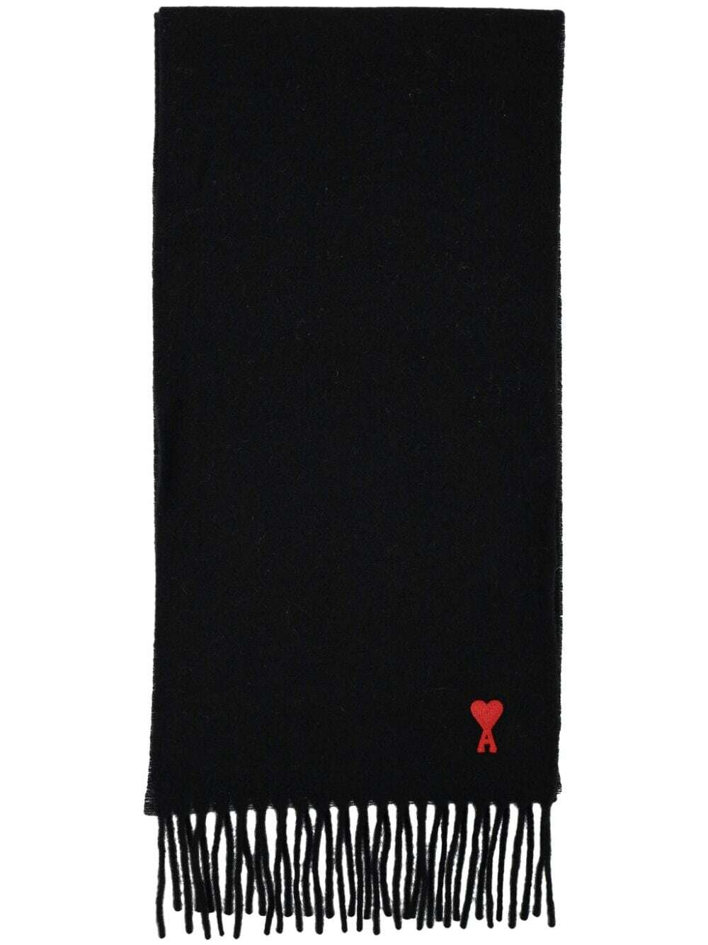 AMI PARIS - Wool Scarf With Logo AMI