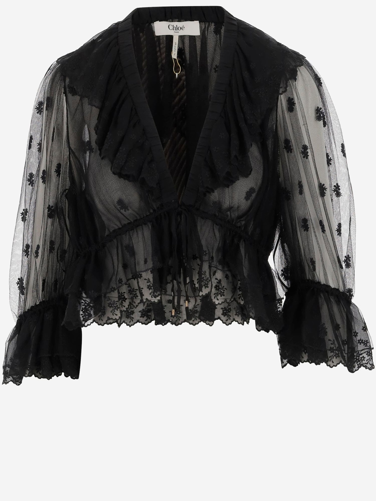 Chloé Transparent V-neck Top Chloe