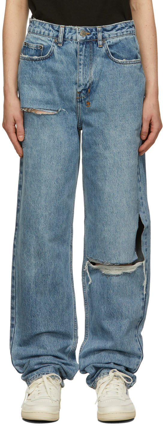 Ksubi Blue Playback Trashed Jeans Ksubi
