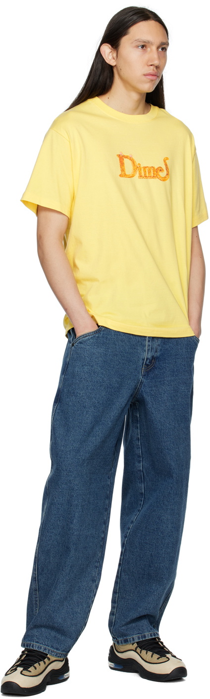 Dime Yellow Classic Cat T-Shirt Dime