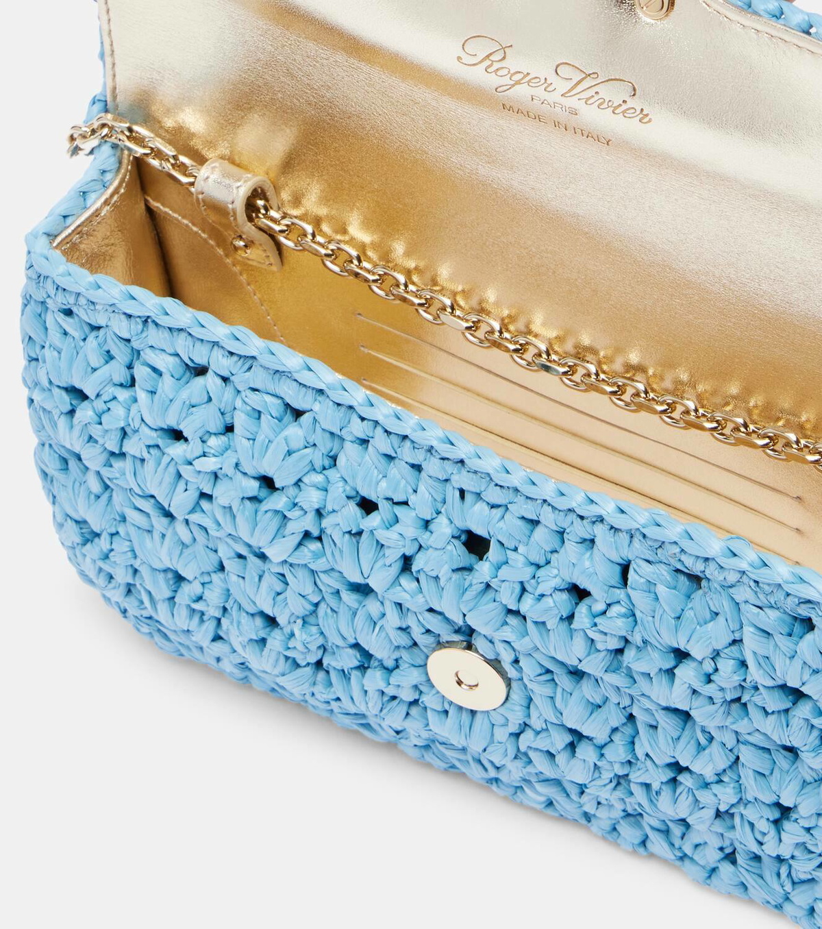 Roger Vivier Jeu de Fille embellished raffia clutch Roger Vivier