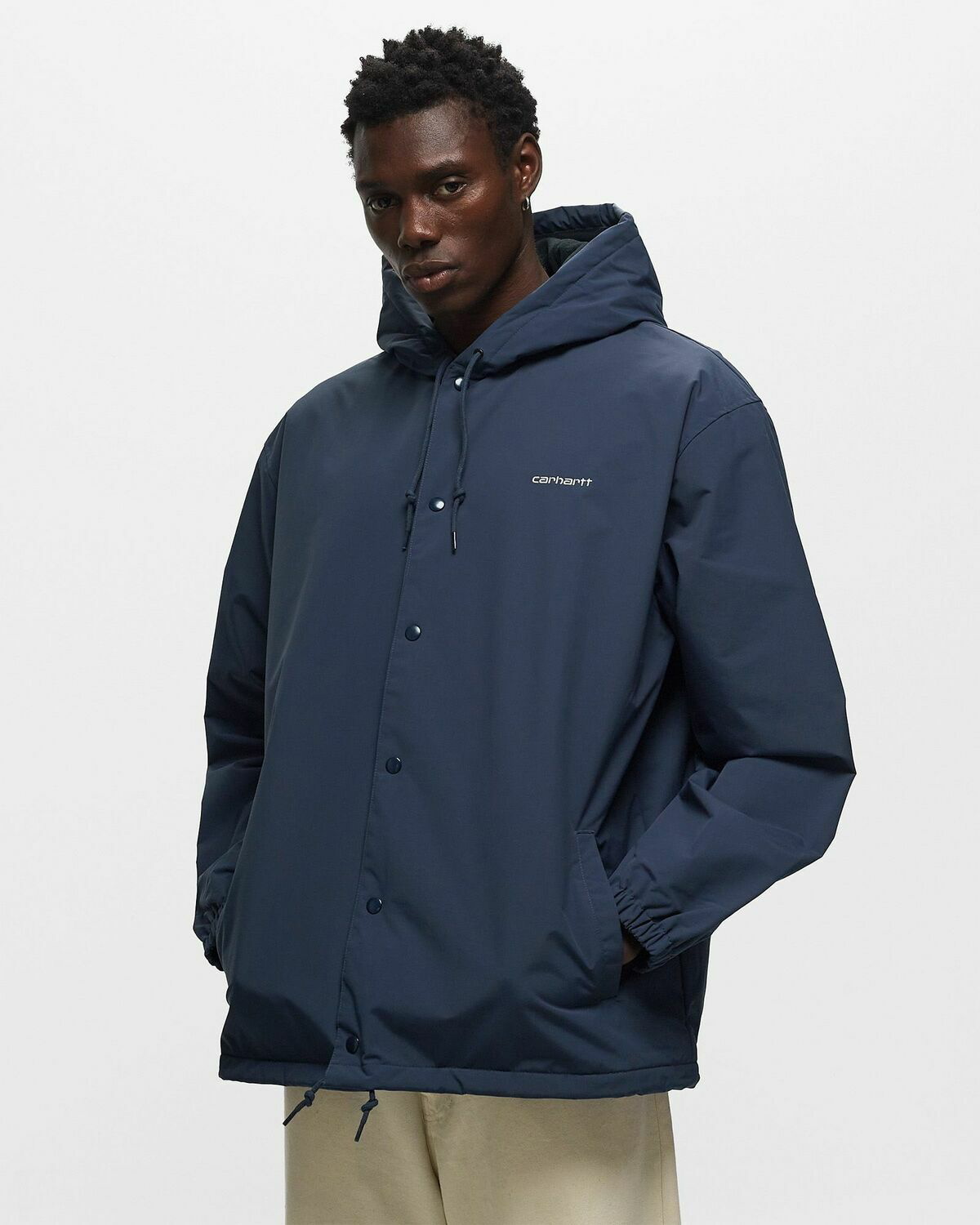 Carhartt Wip Hooded Coach Jacket Blue - Mens - Windbreaker Carhartt WIP