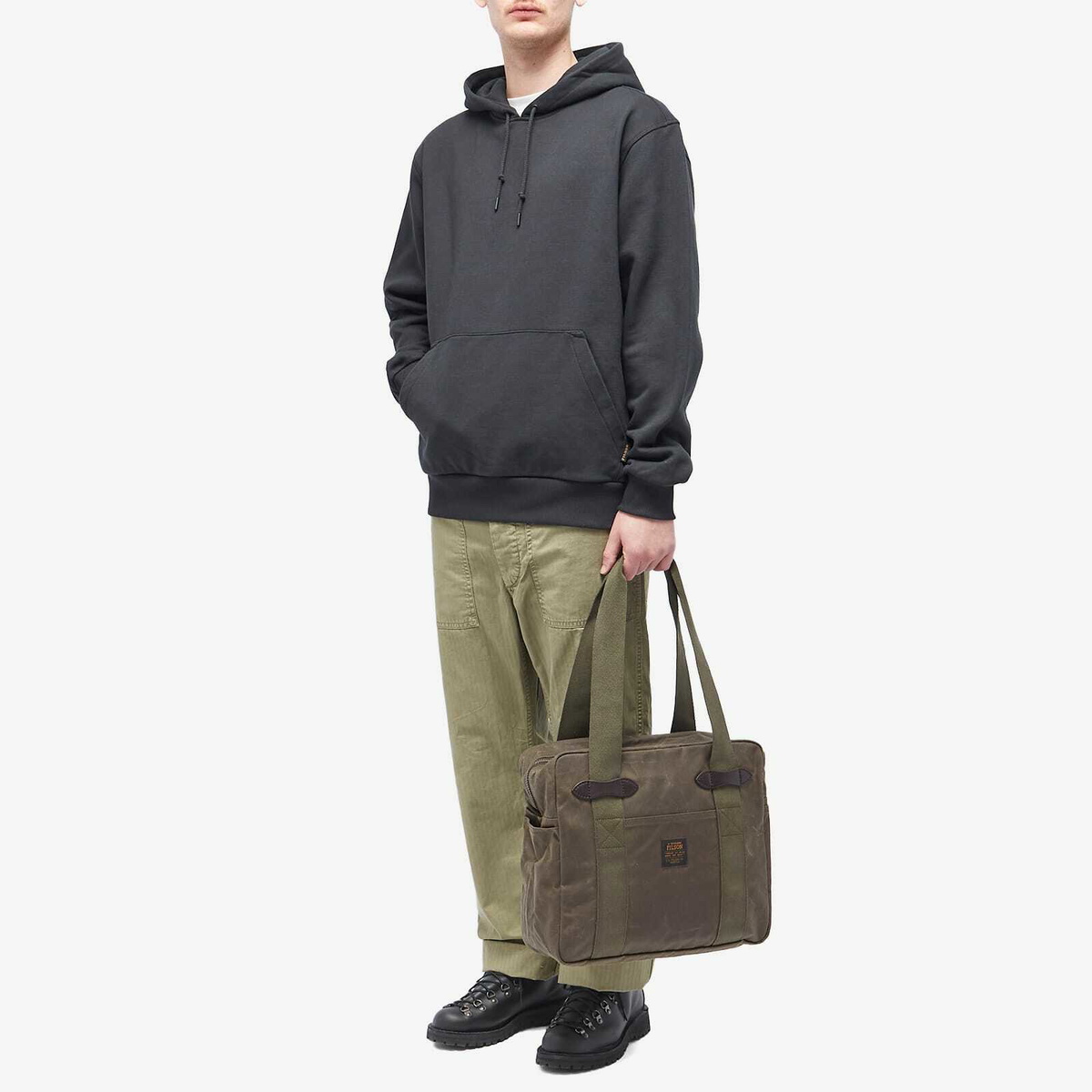 Filson Men's Tin Cloth Tote Bag in Otter Green Filson