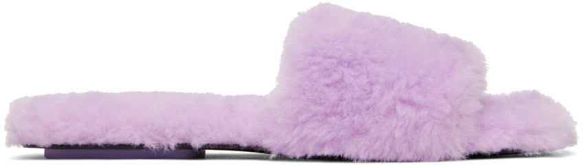 Marc Jacobs Purple 'The J Marc' Teddy Sandals Marc Jacobs Marc Jacobs Purple 'The J Marc' Teddy Sandals Marc Jacobs
