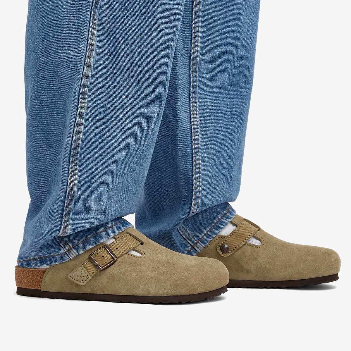 Birkenstock Men's x Jesse Leyva Boston Clog - Faded Khaki Suede/Canvas Birkenstock