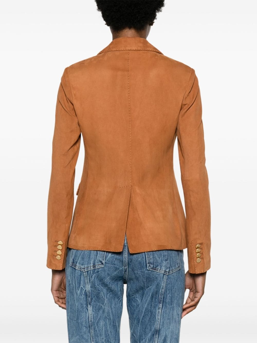TAGLIATORE - Suede Double-breasted Jacket Tagliatore