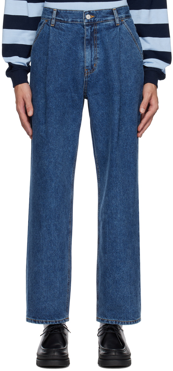 Uniform Bridge Indigo One Tuck Jeans Uniform Bridge
