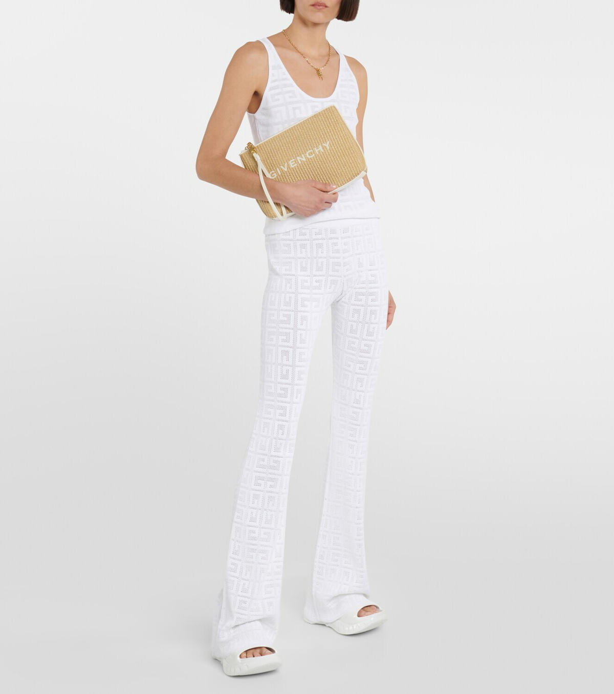 Givenchy Logo raffia clutch Givenchy