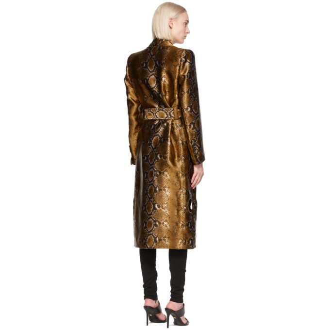 Versace Gold Python Cut-Out Coat Versace