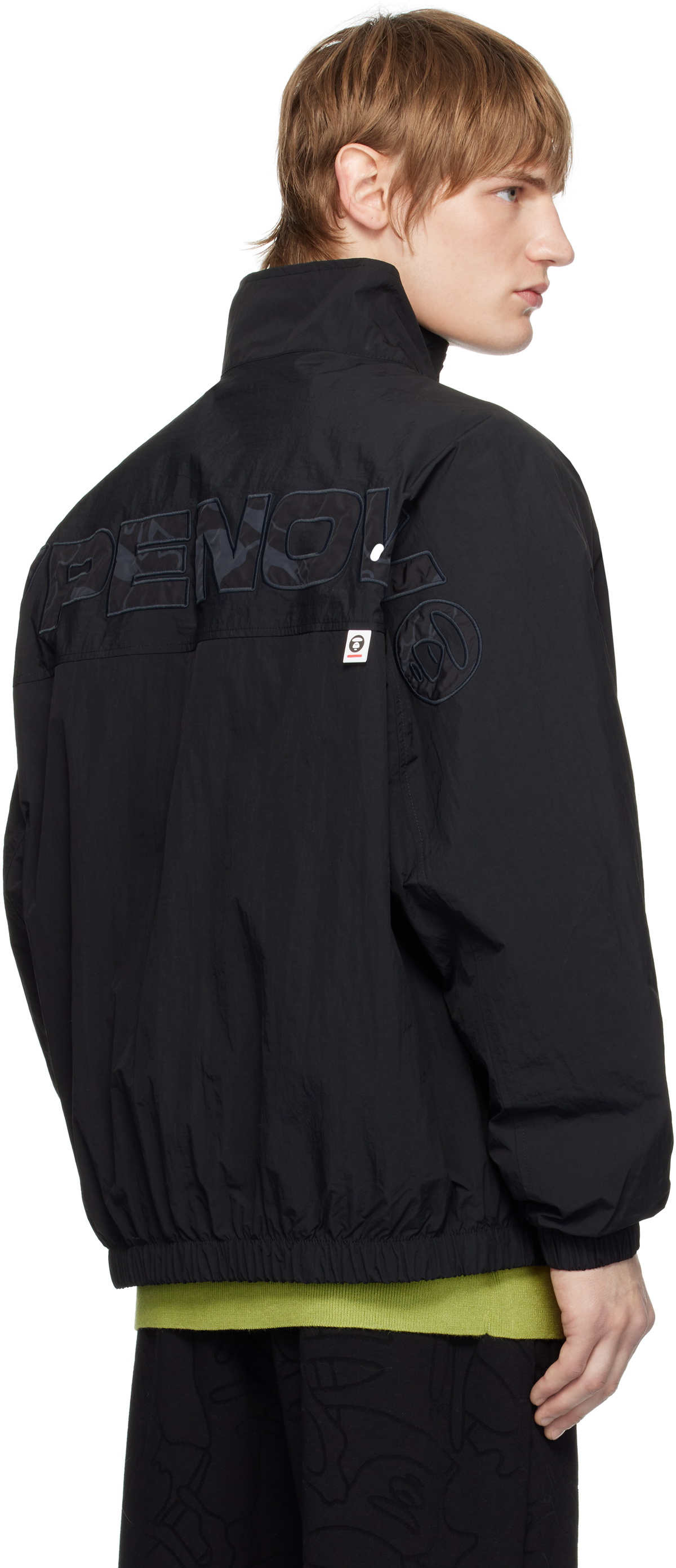 AAPE by A Bathing Ape Black 'AAPE NOW' Moonface Logo Zip-Up Jacket AAPE ...