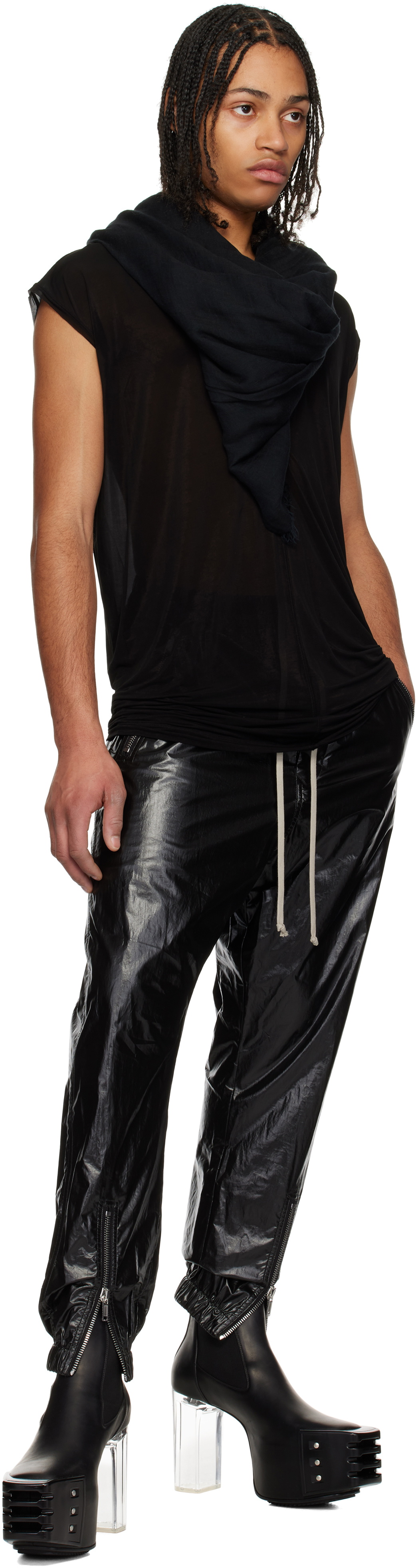 Rick Owens Black Hollywood Sandy Mega Scarf Rick Owens