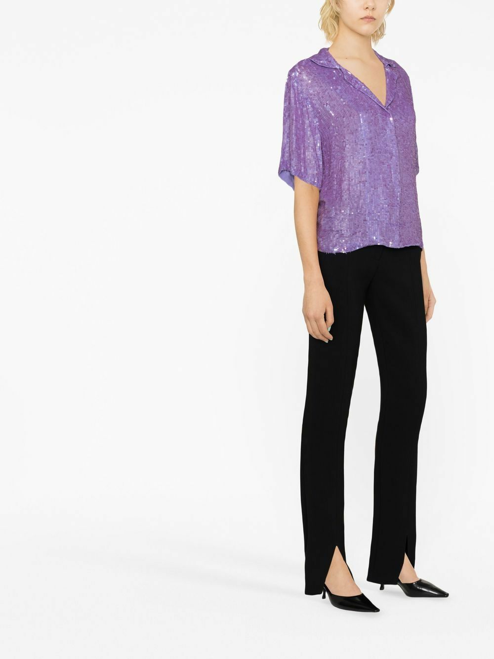 PAROSH - Sequinned Short Sleeve Shirt Parosh