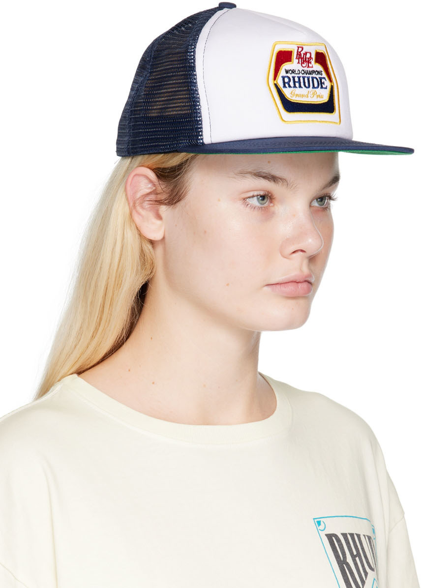 Rhude Navy & White Grand Prix Cap Rhude