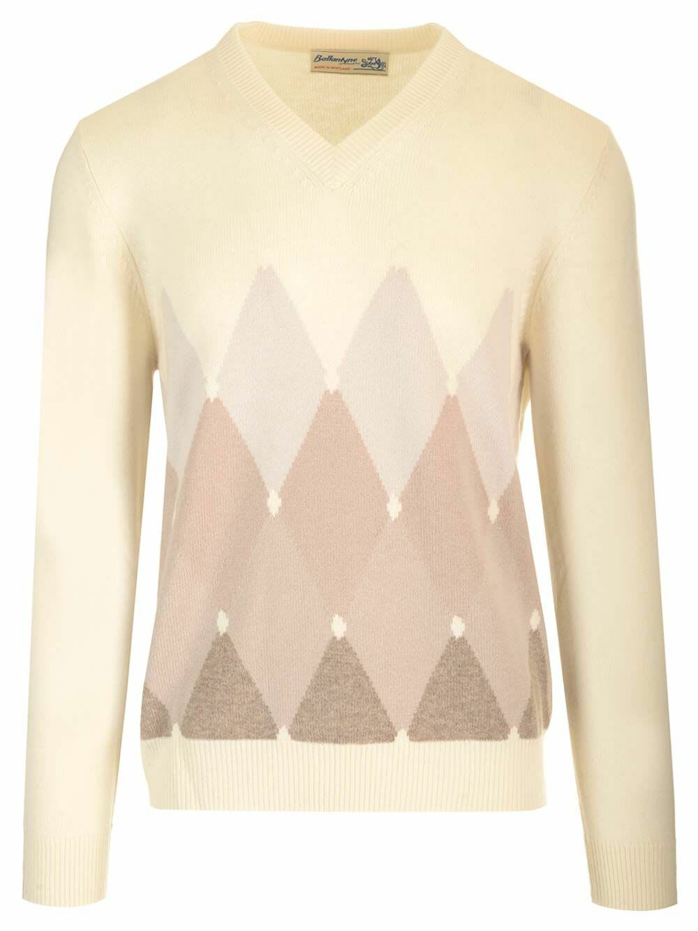 Ballantyne Double Yarn Cashmere Diamond Sweater Ballantyne