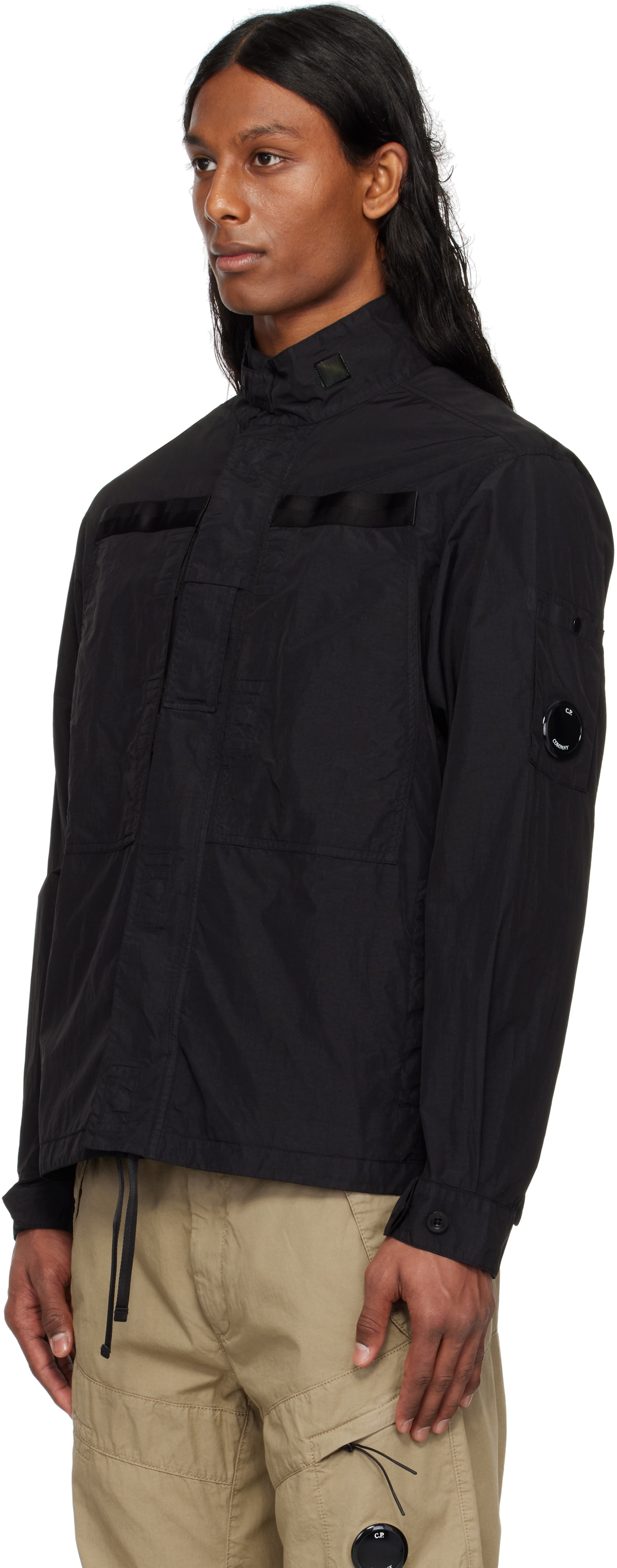 C.P. Company Black Flatt Nylon Lens Overshirt C.P. Company