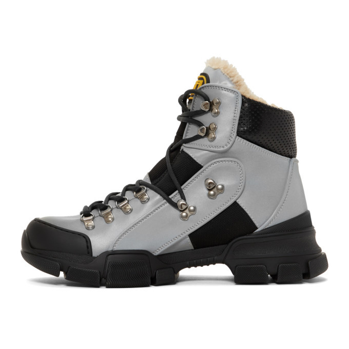 Gucci Grey Reflective Flashtrek High-Top Sneakers Gucci