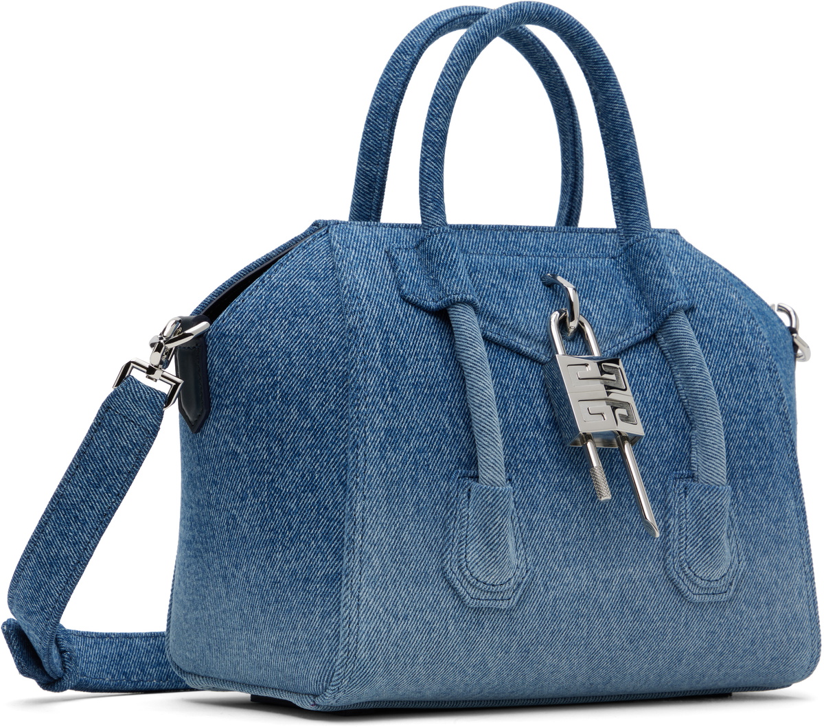 Givenchy Blue Mini Antigona Lock Bag Givenchy