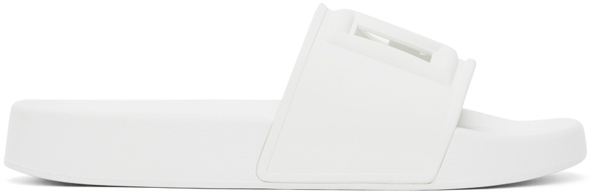Dolce & Gabbana White Cutout Slides Dolce & Gabbana