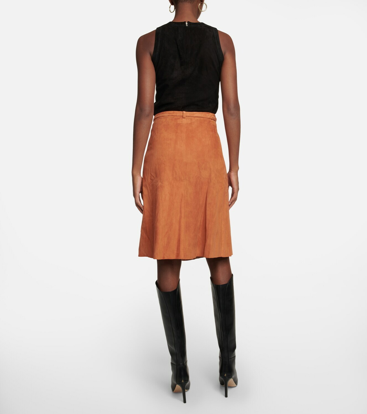 Stouls Mindy high-rise suede midi skirt Stouls