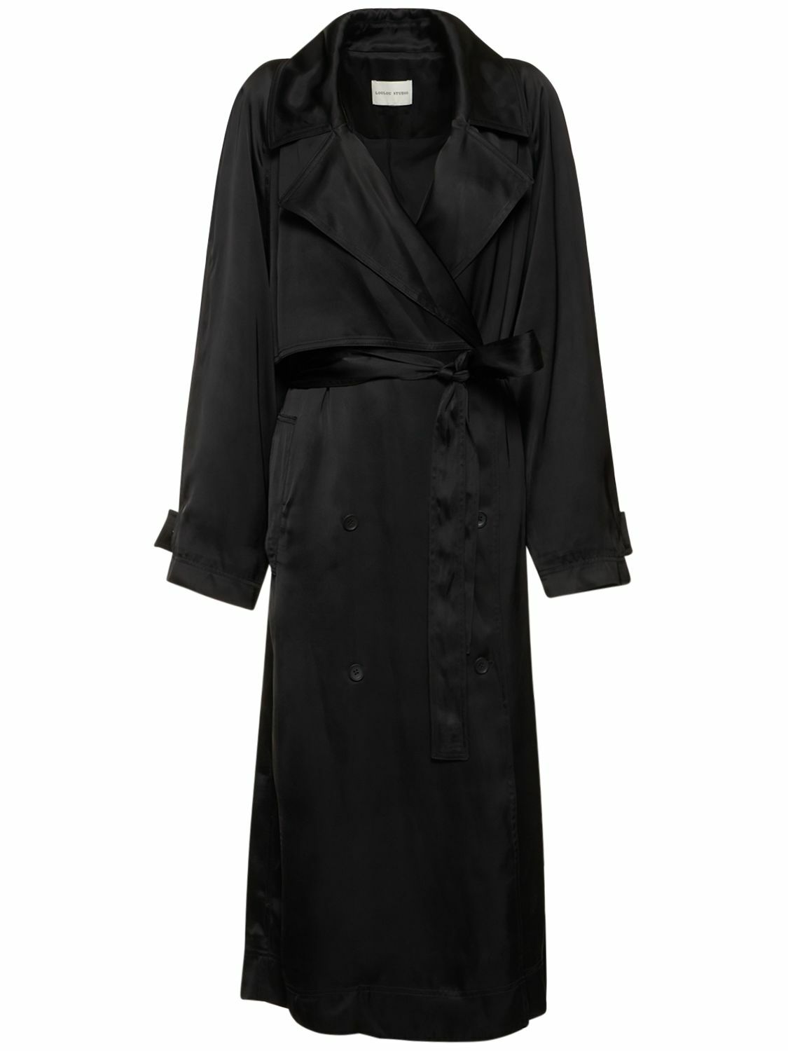 LOULOU STUDIO Lonna Double Breast Viscose Trench Coat Loulou Studio