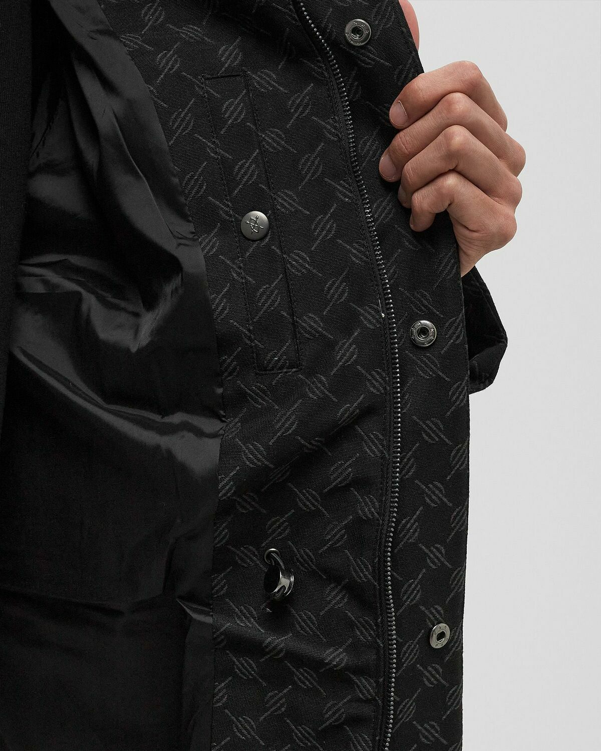 Daily Paper OBA COTTON MONOGRAM PUFFER Black Mens Down & Puffer Jacket ...