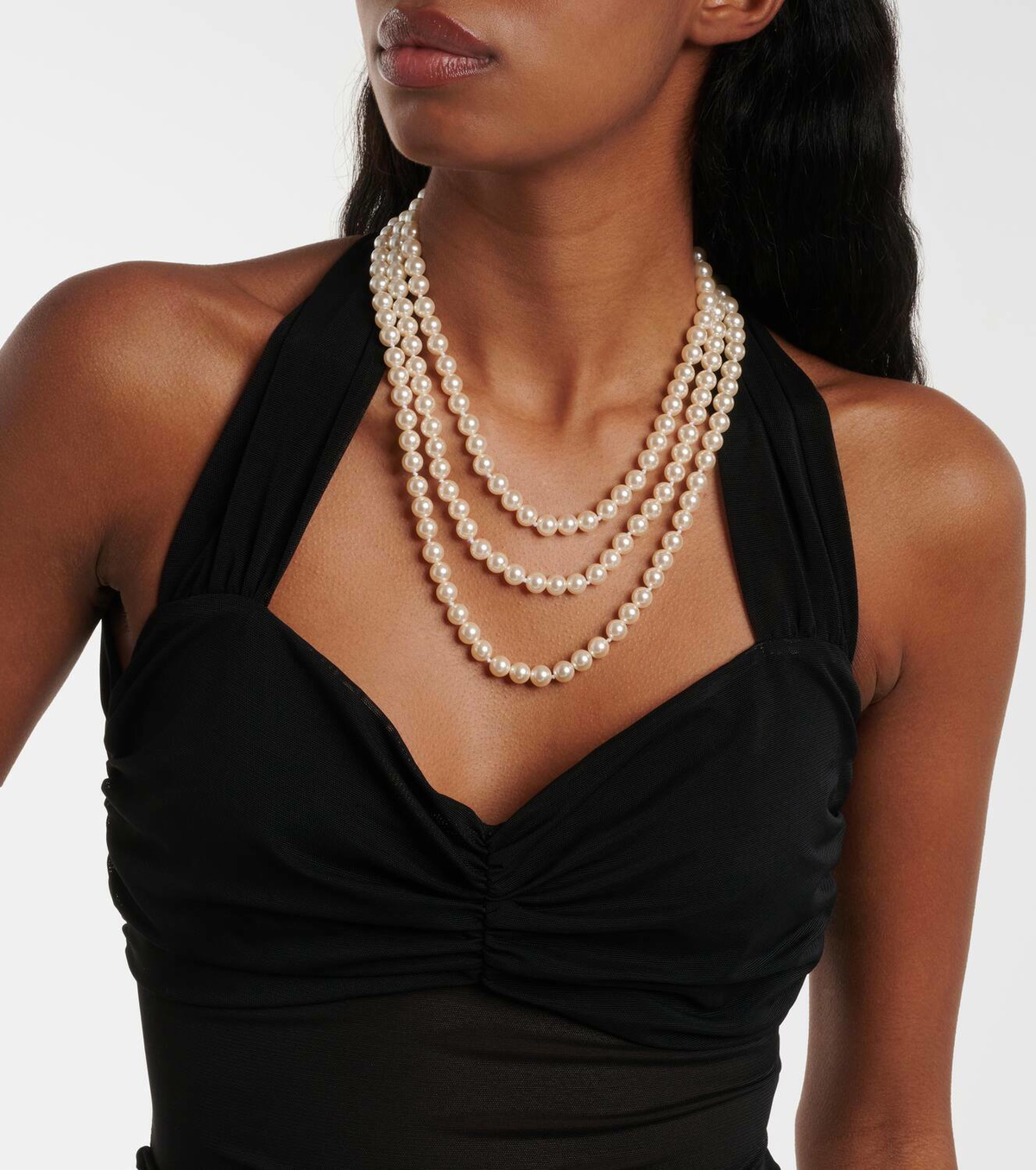 Alessandra Rich Layered pearl necklace Alessandra Rich