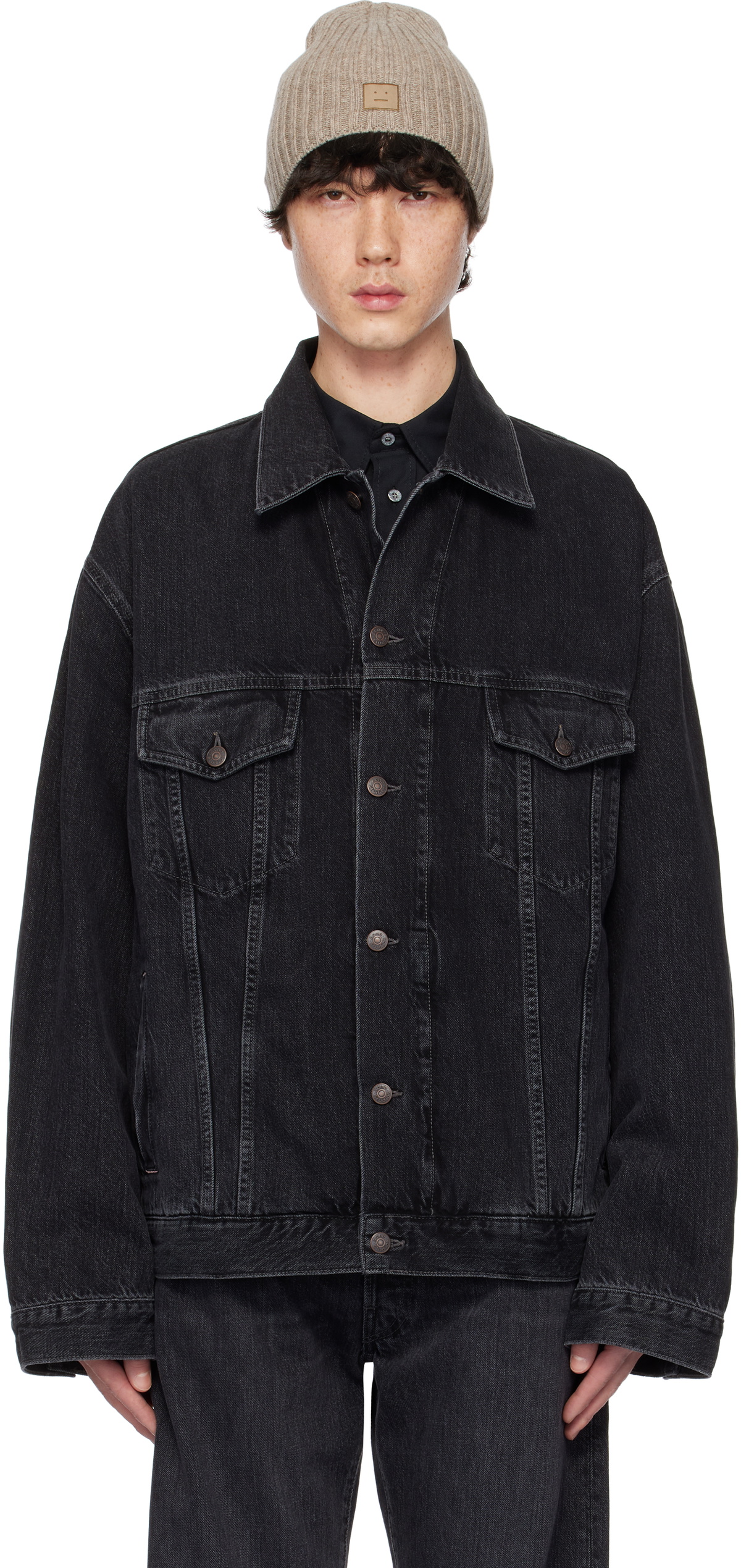 Acne Studios Black Relaxed Fit Denim Jacket Acne Studios