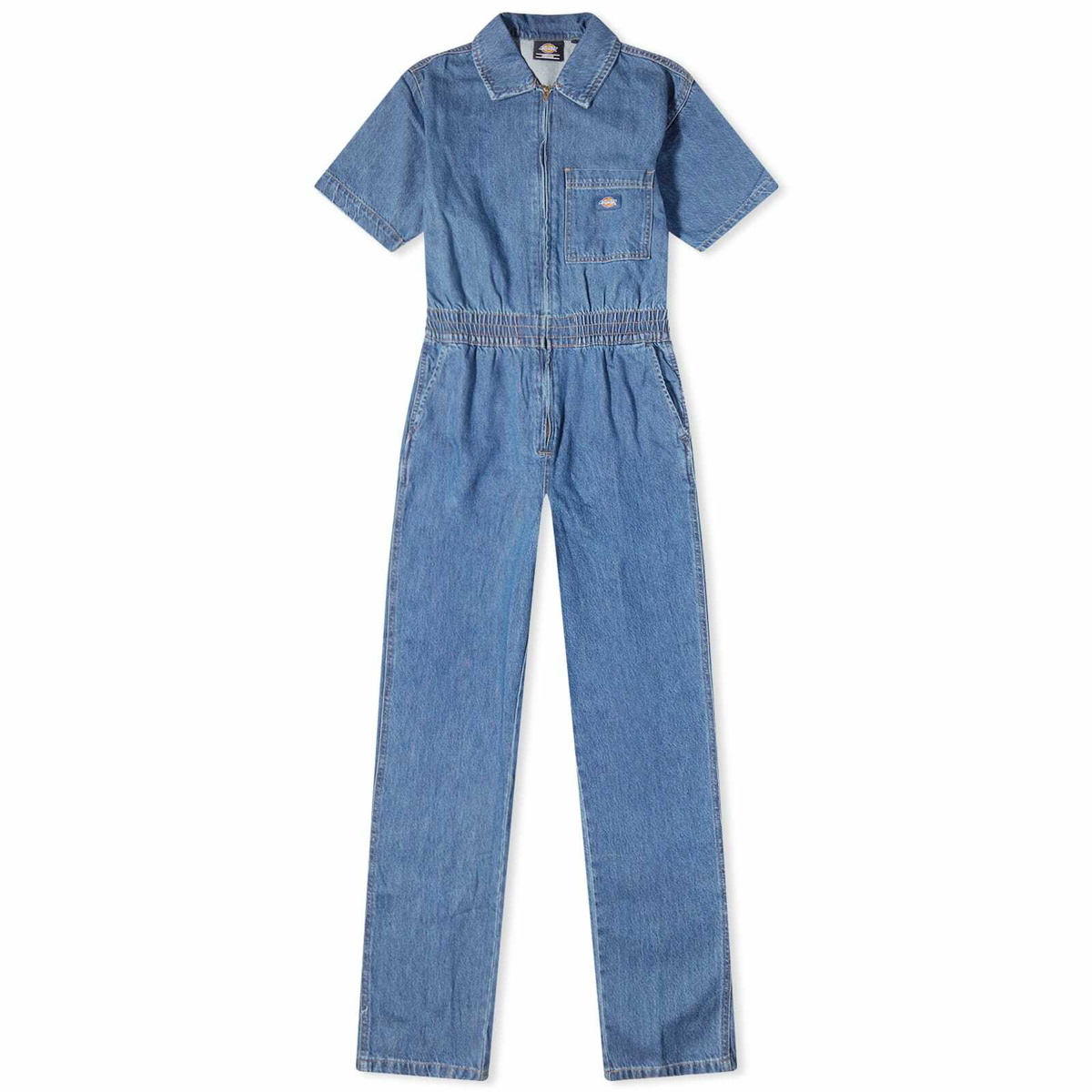 Dickies Women's Houston Denim Coverall in Classic Blue Dickies Construct