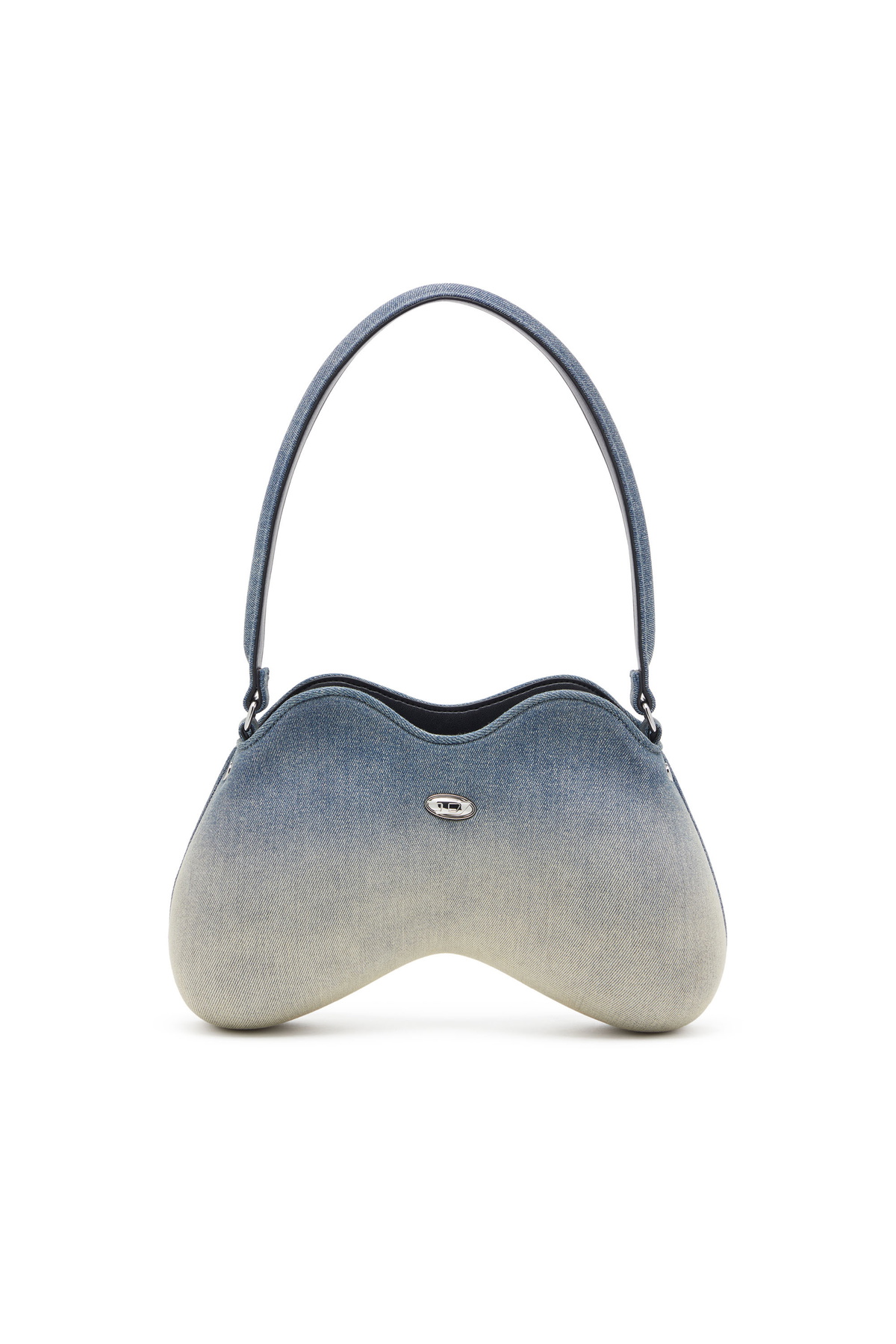 Diesel Double-D-Shoulder bag in solarised denim - Shoulder Bags Womens ...