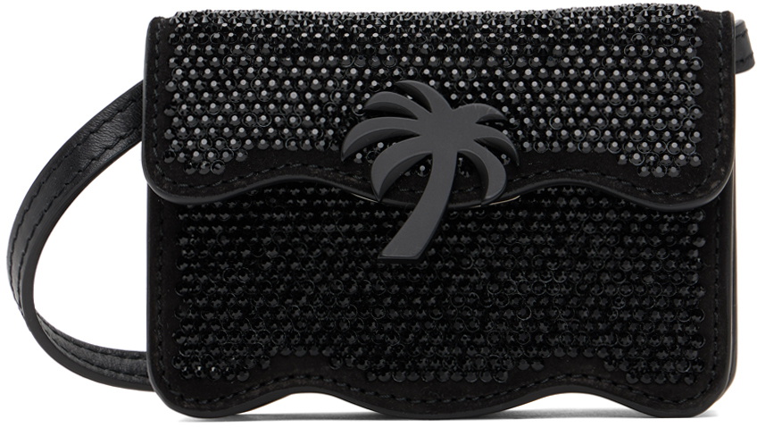Palm Angels Black Rhinestones Palm Beach Bag Palm Angels